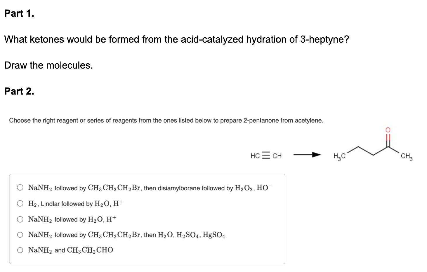 Part 1.What ketones would be formed from the | Chegg.com