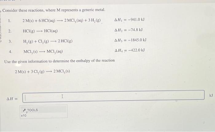 Solved Consider these reactions, where M represents a | Chegg.com