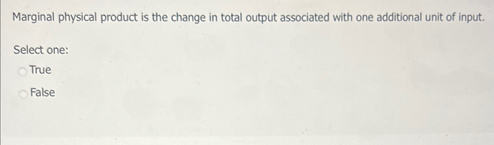 Solved Marginal physical product is the change in total | Chegg.com