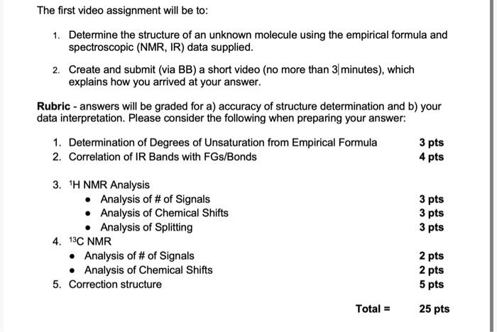 Solved Determine the structure of an unknown molecule using | Chegg.com