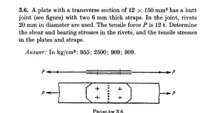 Solved 3.6. A plate with a transverse section of 12 x 150 | Chegg.com