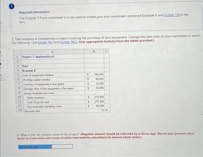 Required information The Chapter 7 Form worksheet is | Chegg.com