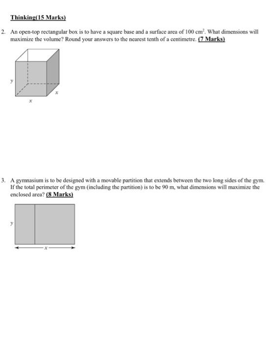 Solved An open-top rectangular box is to have a square base | Chegg.com