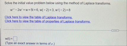 Solved Solve the initial value problem below using the | Chegg.com