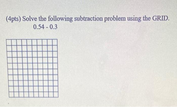 Solved (4pts) Solve the following subtraction problem using | Chegg.com
