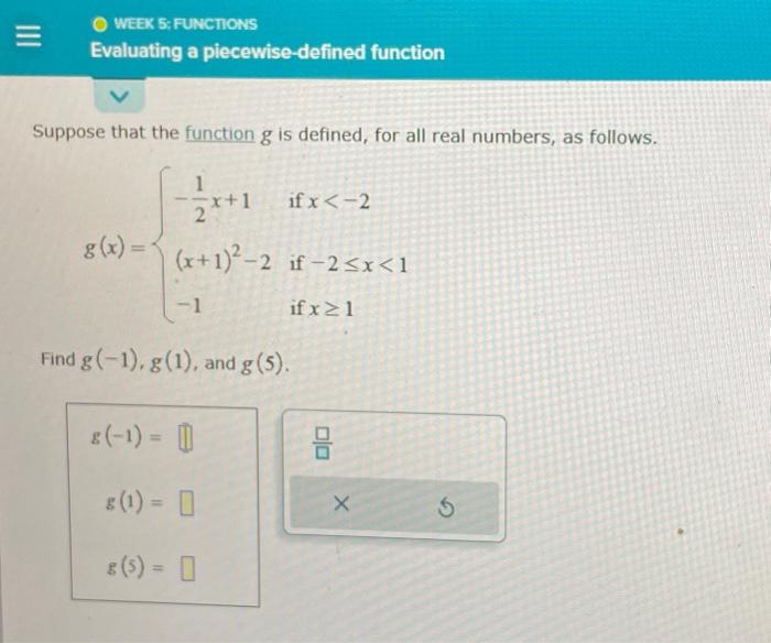 Solved Suppose that the function g is defined, for all real | Chegg.com