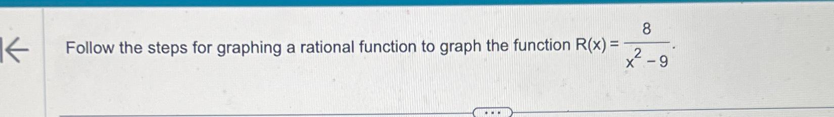 Solved Follow the steps for graphing a rational function to | Chegg.com