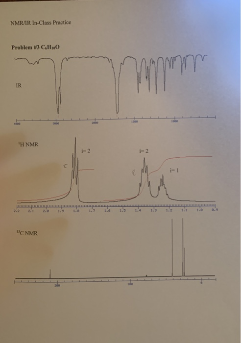 Solved NMR/IR In-Class Practice Problem #3 CH10 mm IR 'H NMR | Chegg.com