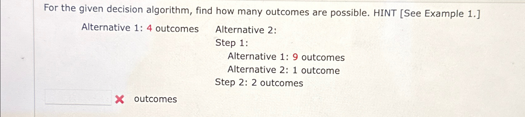 For the given decision algorithm, find how many | Chegg.com