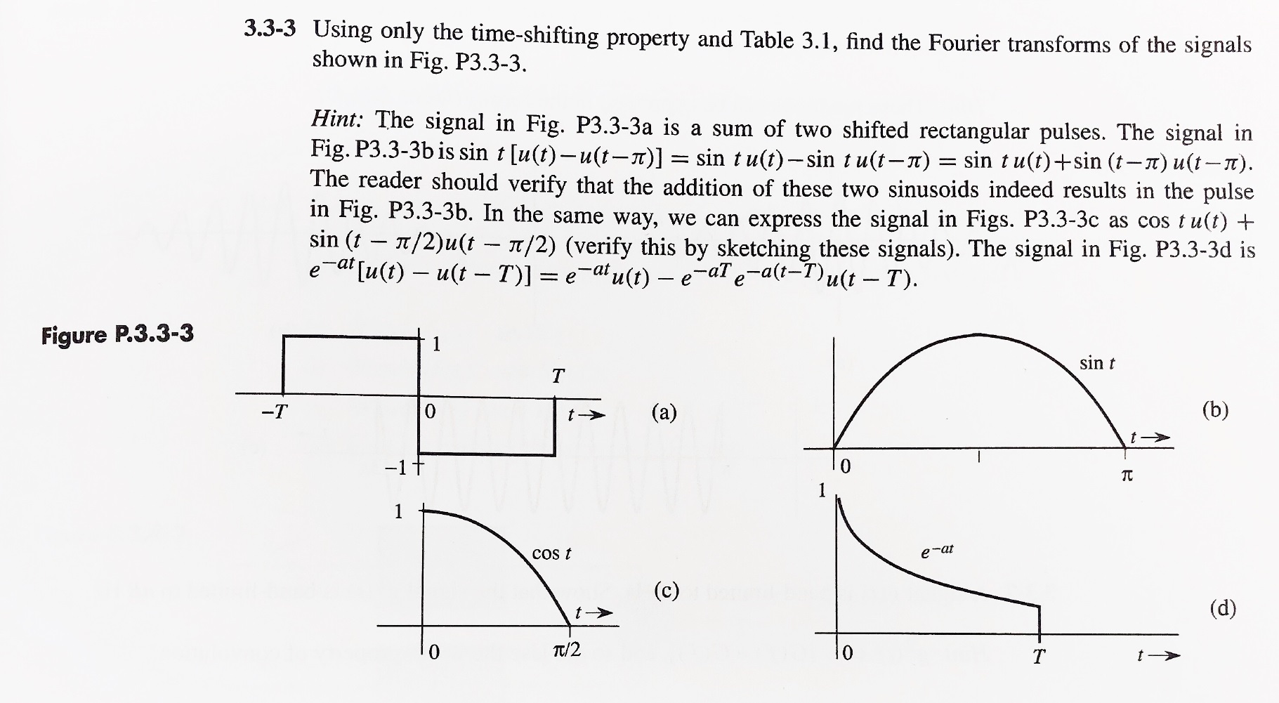 3.3-3 ﻿Using only the time-shifting property and | Chegg.com