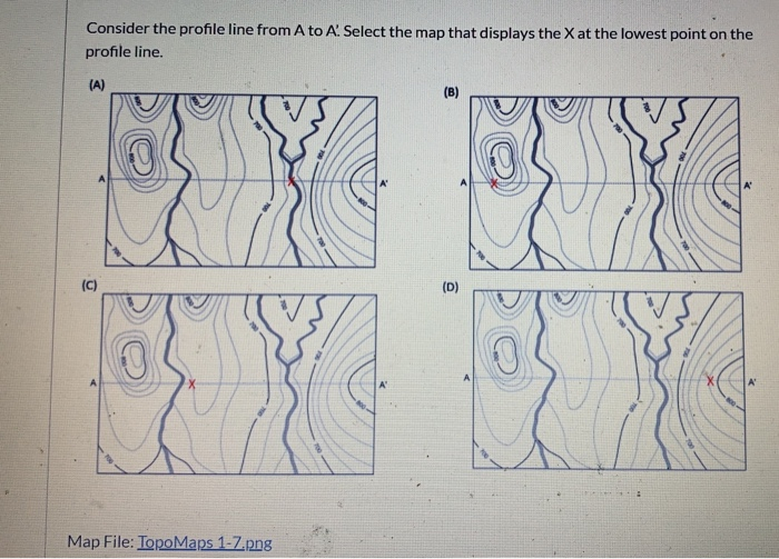 Consider the profile line from A to A. Select the map | Chegg.com