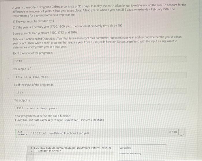 Solved A year in the modern Gregorian Calendar consists of | Chegg.com