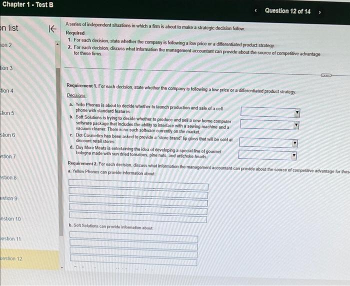 Solved A series of independent situations in which a fim is | Chegg.com