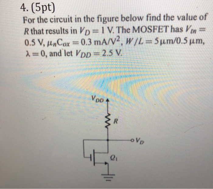 Solved 4. (5pt) For the circuit in the figure below find the | Chegg.com