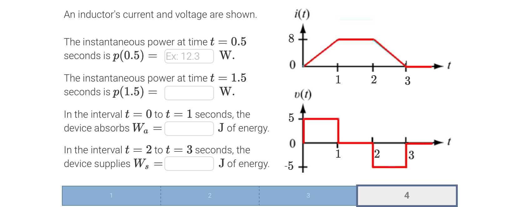 Solved An inductor's current and voltage are shown.The | Chegg.com