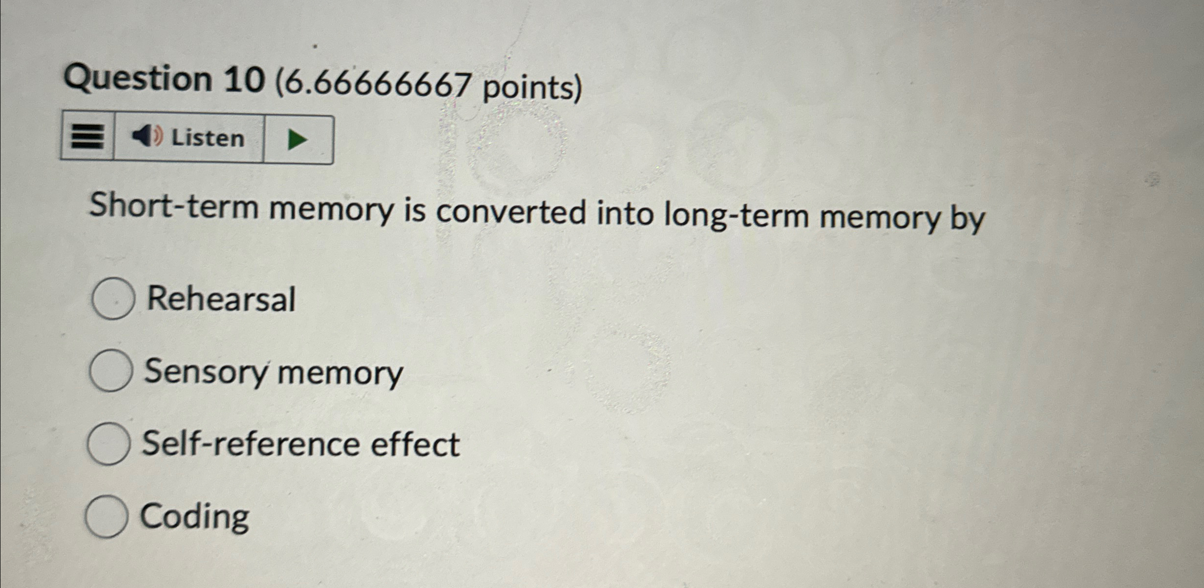 Solved Question 10 (6.66666667 ﻿points)ListenShort-term | Chegg.com