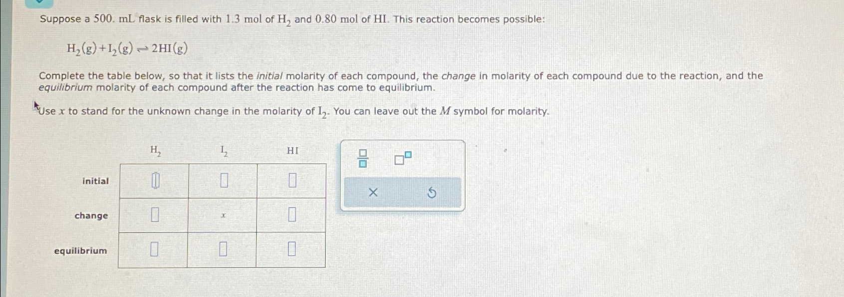 Suppose a 500.mL ﻿flask is filled with 1.3mol of H2 | Chegg.com