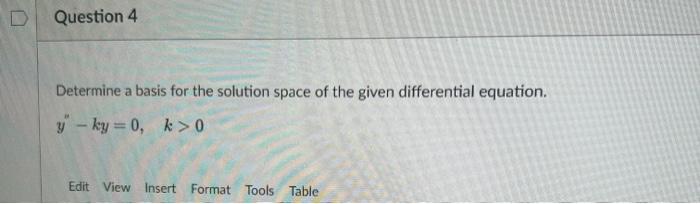 Solved Determine a basis for the solution space of the given | Chegg.com