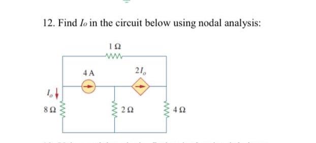 Solved 11. For the circuit below, obtain v1 and v2 using | Chegg.com