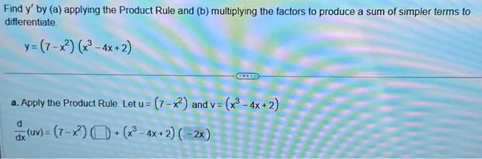 Solved Find y' by (a) applying the Product Rule and (b) | Chegg.com