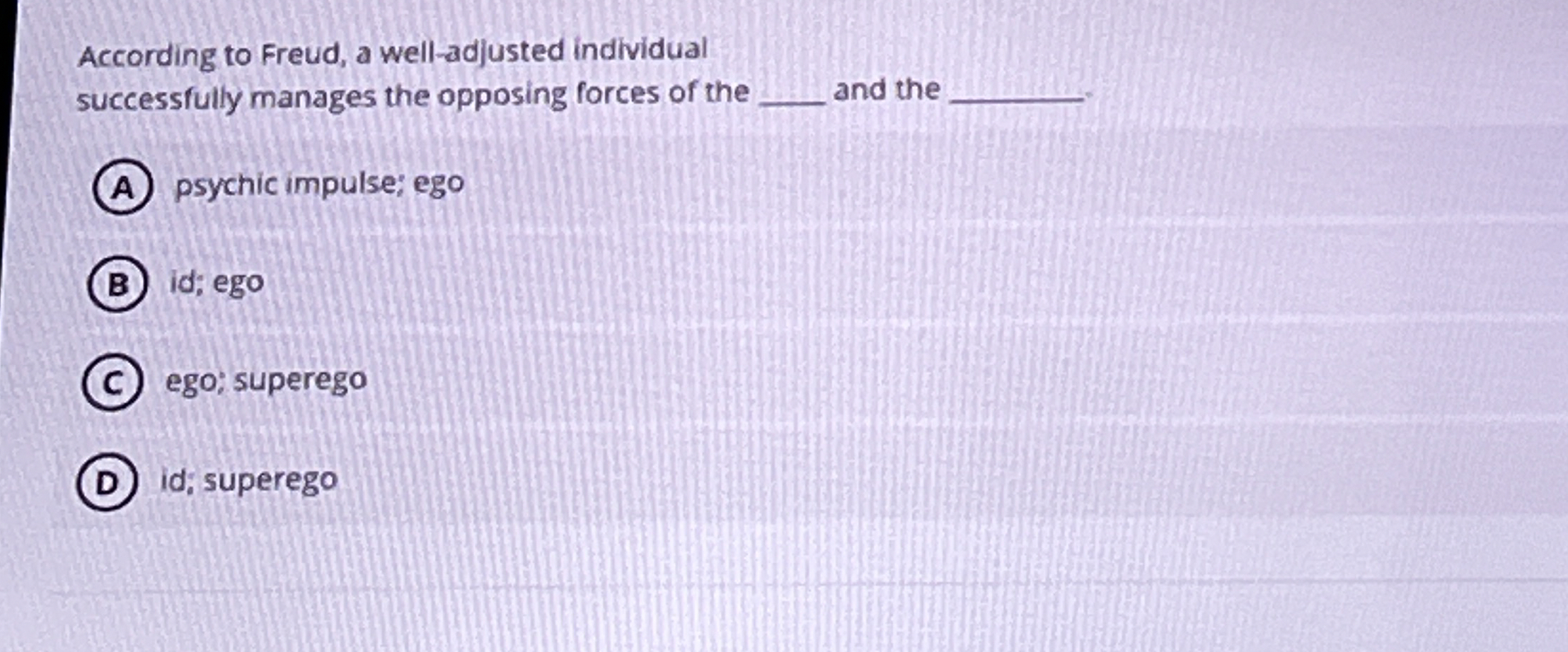 Solved According to Freud, a well-adjusted | Chegg.com