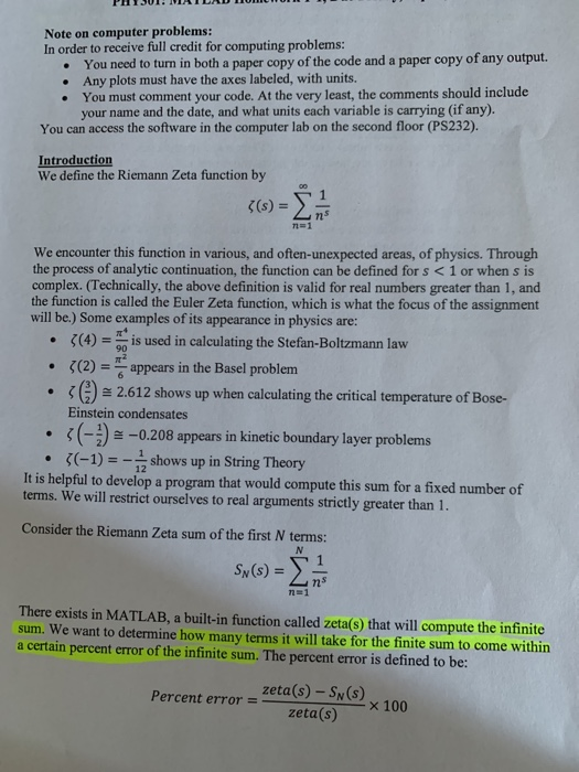 Solved Note on computer problems: In order to receive full | Chegg.com