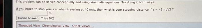 Solved This problem can be solved conceptually and using | Chegg.com