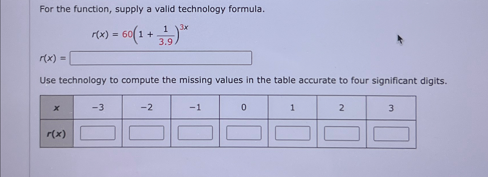 Solved For the function, supply a valid technology | Chegg.com