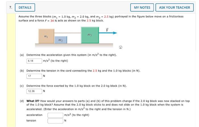 Solved Assume the three blocks (m1=1.0 kg,m2=2.0 kg, and | Chegg.com