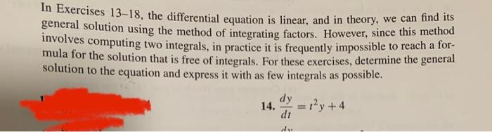 Solved In Exercises 13-18, the differential equation is | Chegg.com