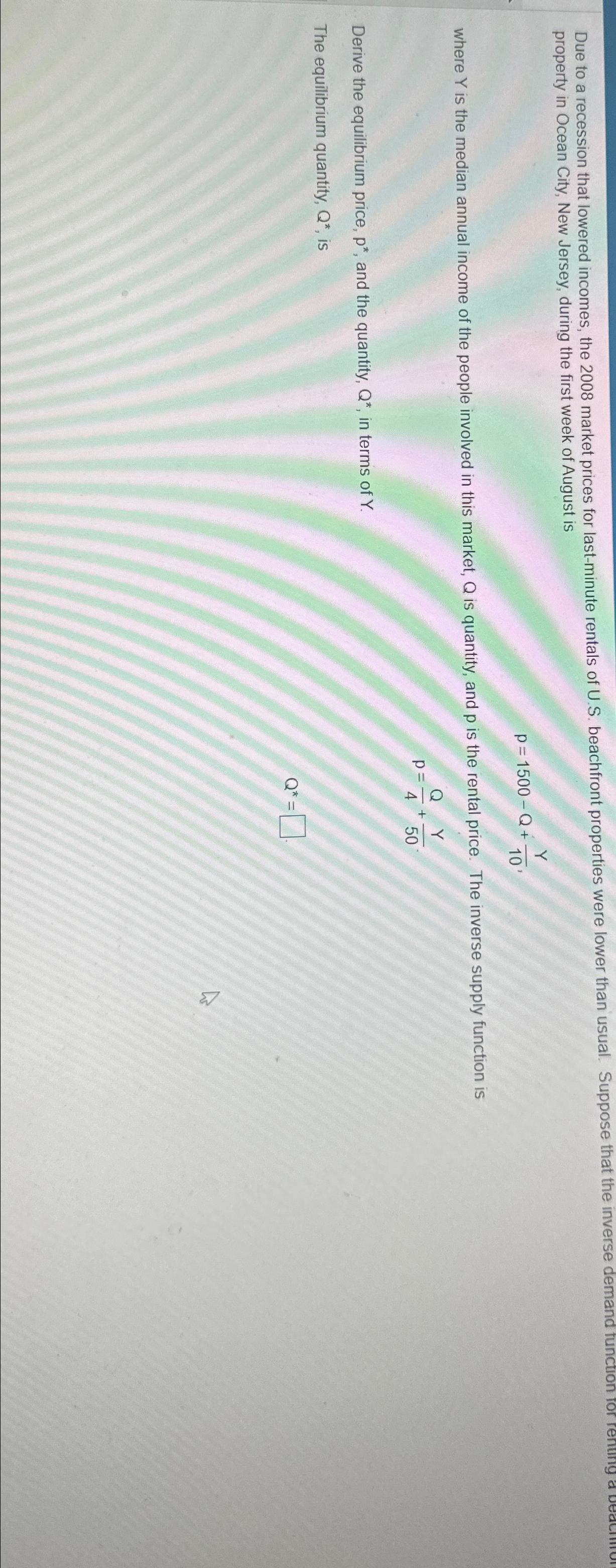 Solved property in Ocean City, New Jersey, during the first | Chegg.com