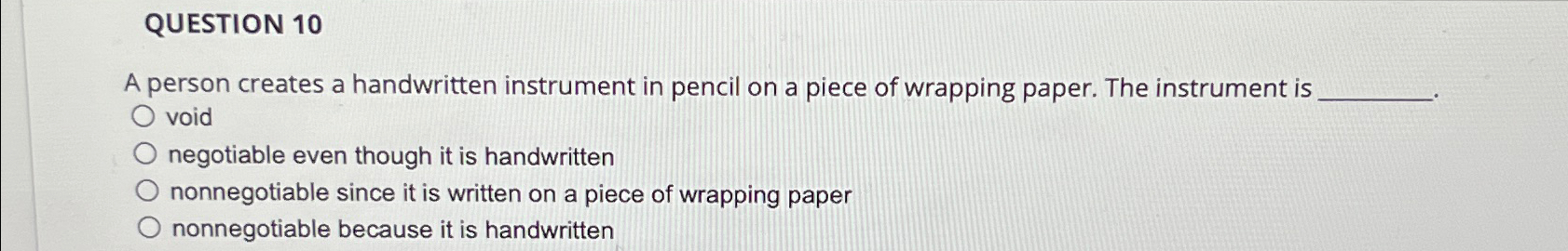 Solved QUESTION 10A person creates a handwritten instrument | Chegg.com