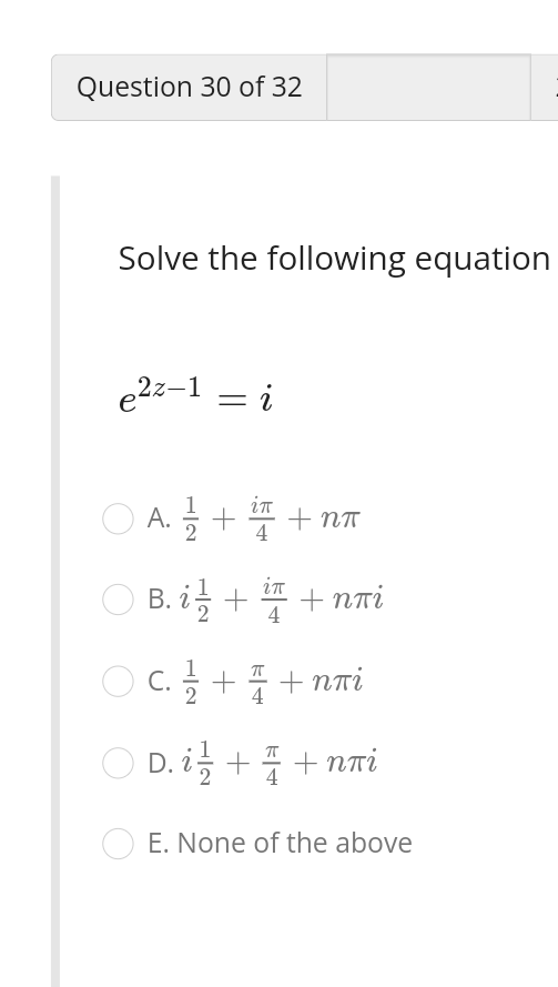 Solved Compute log(1−i) A. 2−iln2+4π B. 21ln2+4π C. | Chegg.com