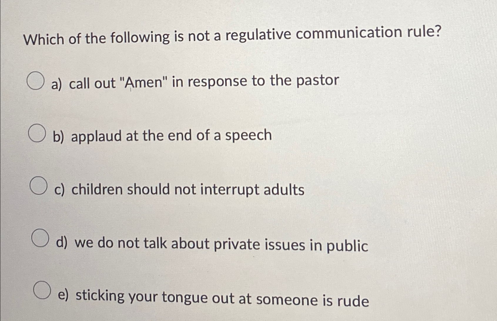 Solved Which of the following is not a regulative | Chegg.com