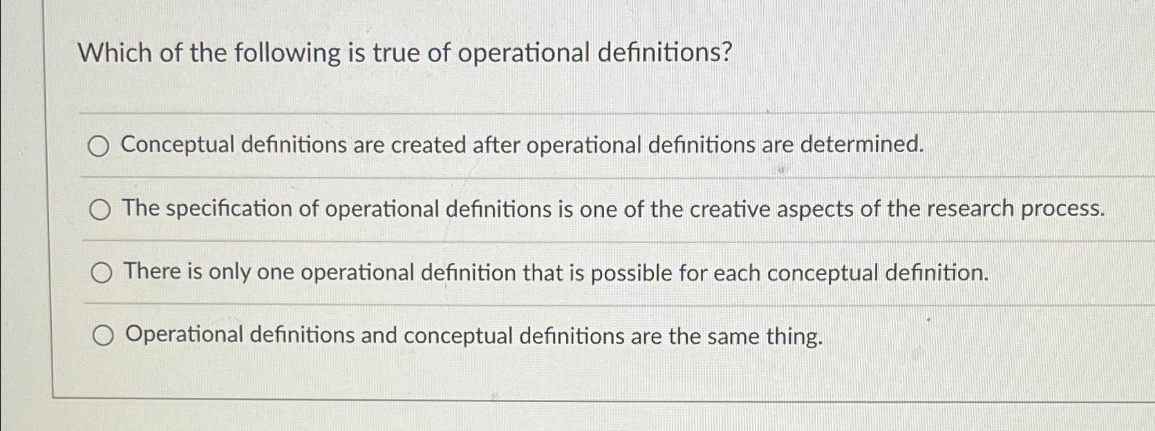 Solved Which of the following is true of operational | Chegg.com