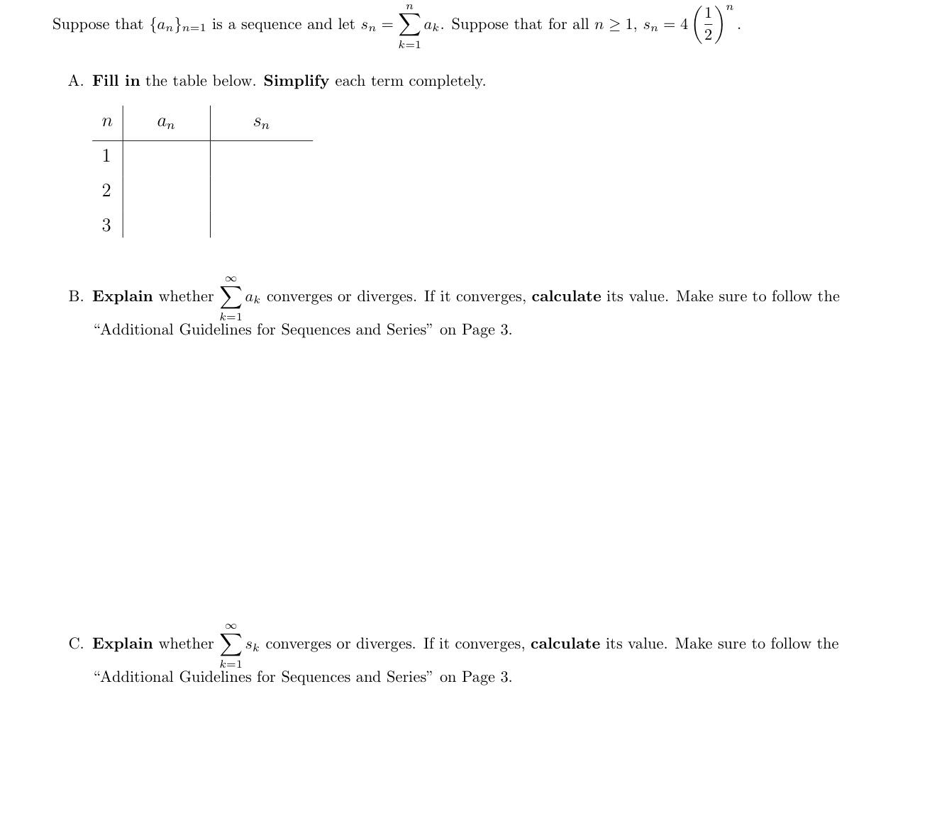 Solved Suppose that {an}n=1 ﻿is a sequence and let | Chegg.com
