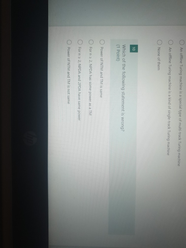 Solved An offline Turing machine is a special type of | Chegg.com