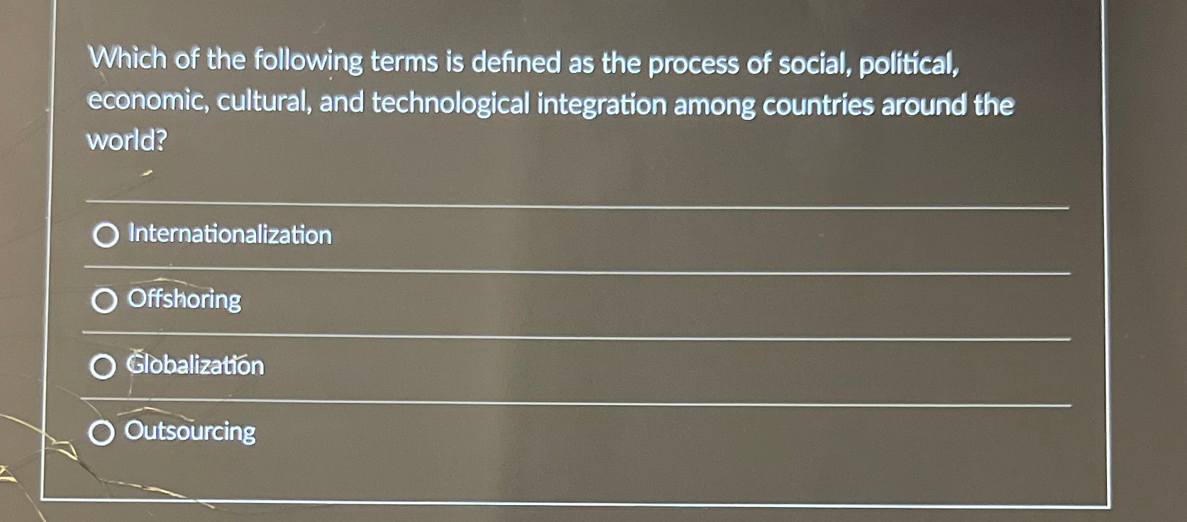 Solved Which of the following terms is defined as the | Chegg.com