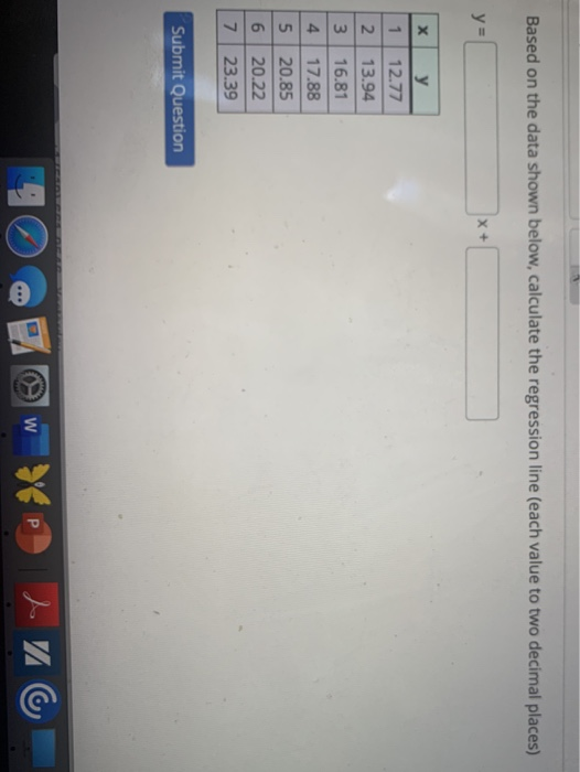 Solved Based On The Data Shown Below Calculate The 