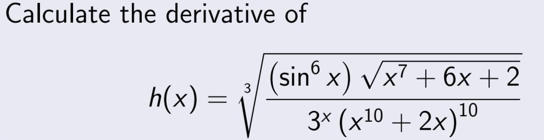 Calculate the derivative | Chegg.com