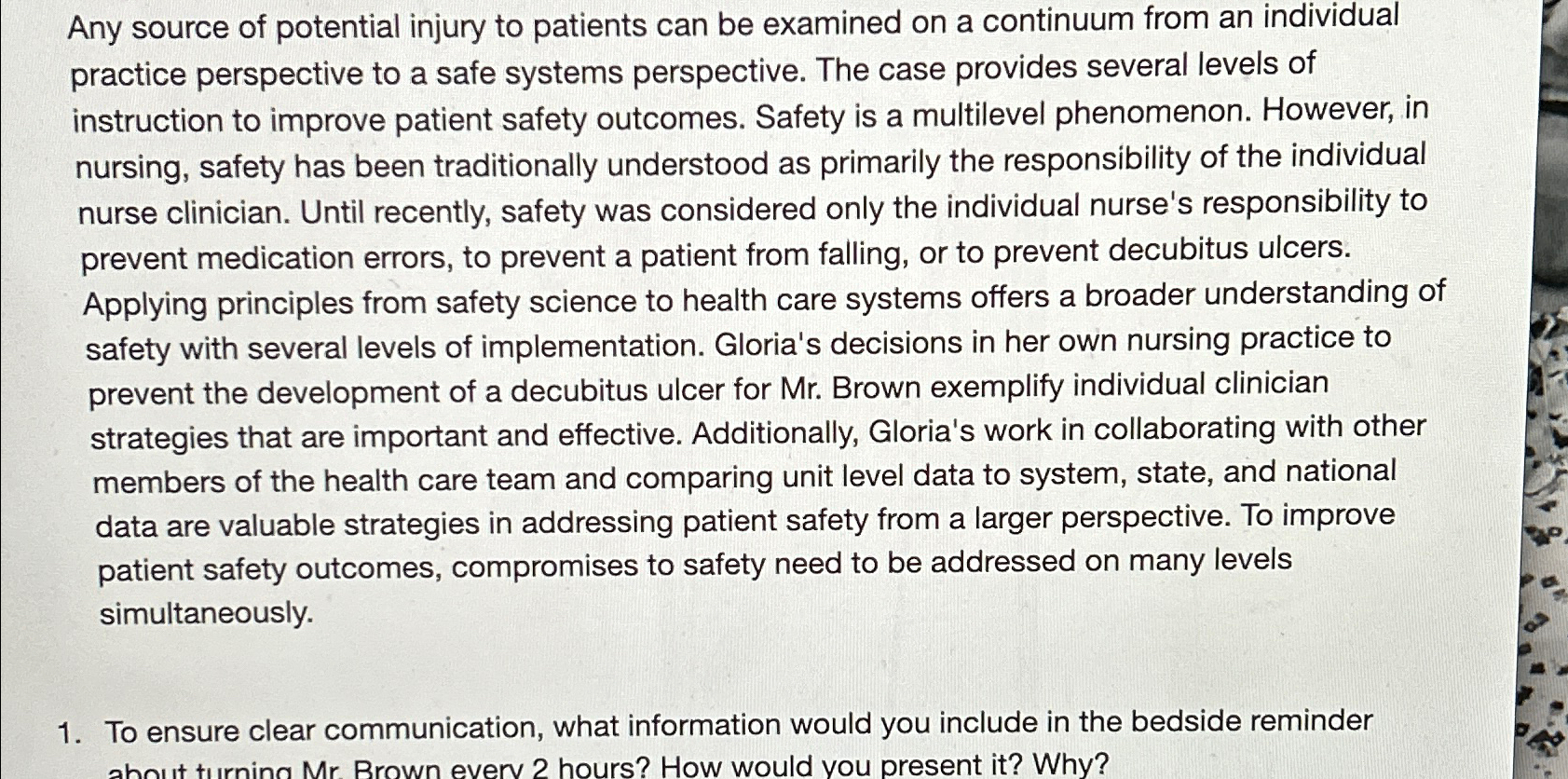 Solved Any source of potential injury to patients can be | Chegg.com