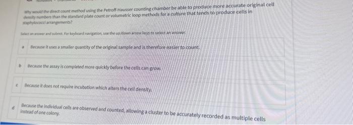 Solved Why would the direct count mechod using the fetroff. | Chegg.com