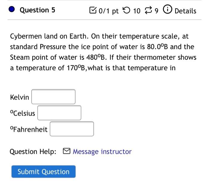 Solved Question 5 B0/1 pt 5 10 39 0 Details Cybermen land on | Chegg.com Solved Question 5 B0/1 pt 5 10 39 0 Details Cybermen land on | Chegg.com
