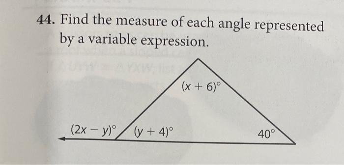 Solved 14. Find the measure of each angle represented by a | Chegg.com