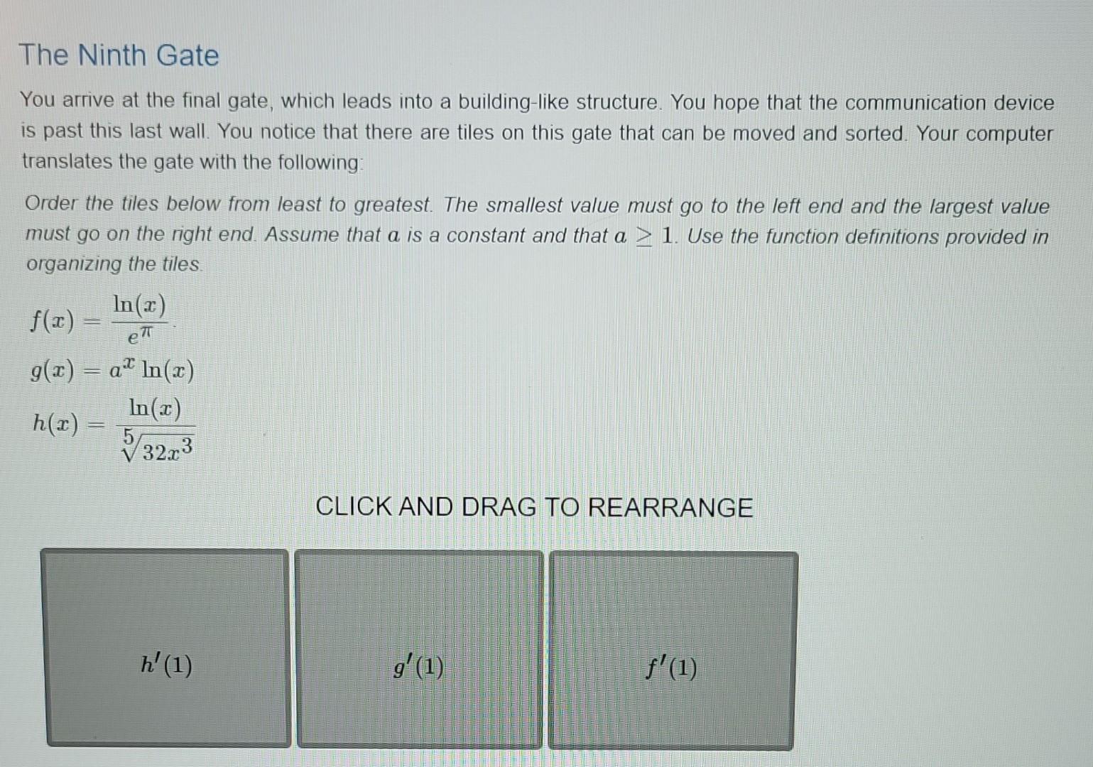 Solved The Ninth Gate You arrive at the final gate, which | Chegg.com