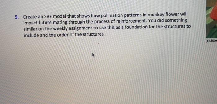 5. Create an SRF model that shows how pollination | Chegg.com