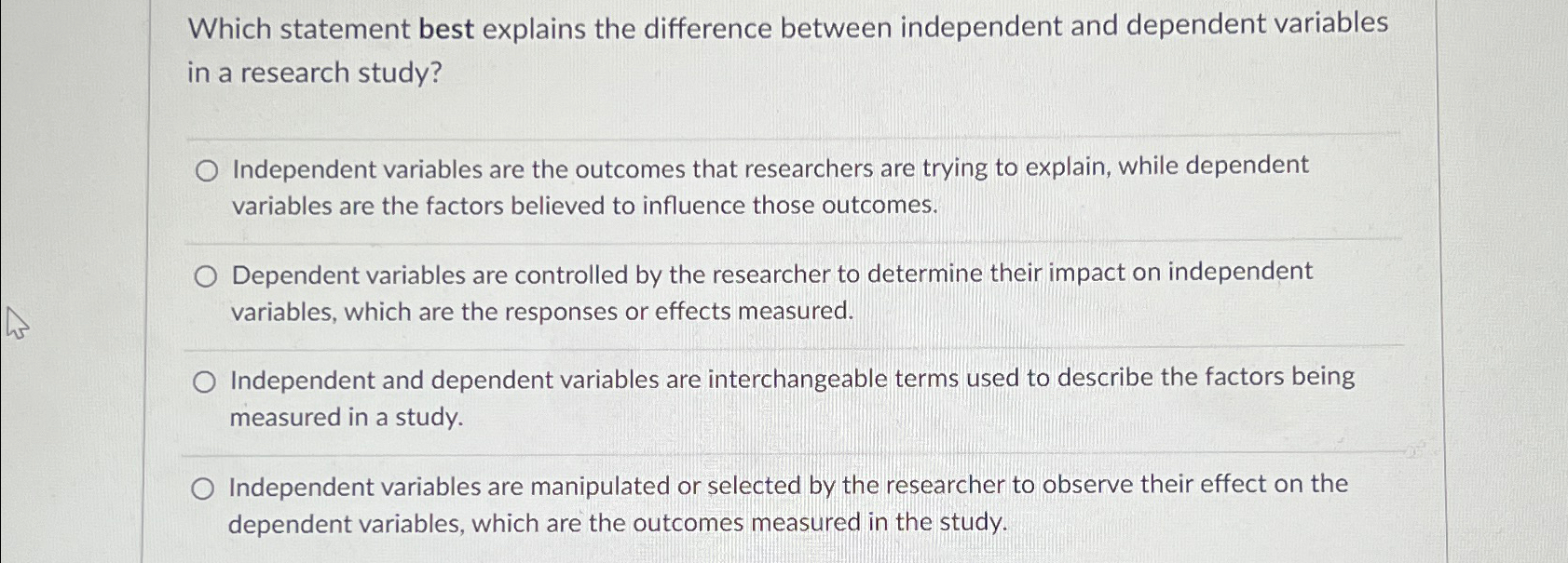 Solved Which statement best explains the difference between | Chegg.com