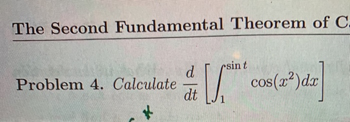 Solved The Second Fundamental Theorem of C csint Problem a. | Chegg.com