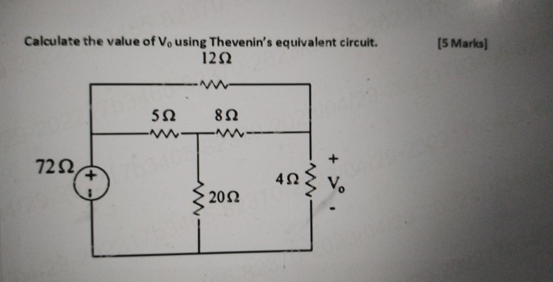 Solved Calculate the value of Vo using Thevenin's equivalent | Chegg.com