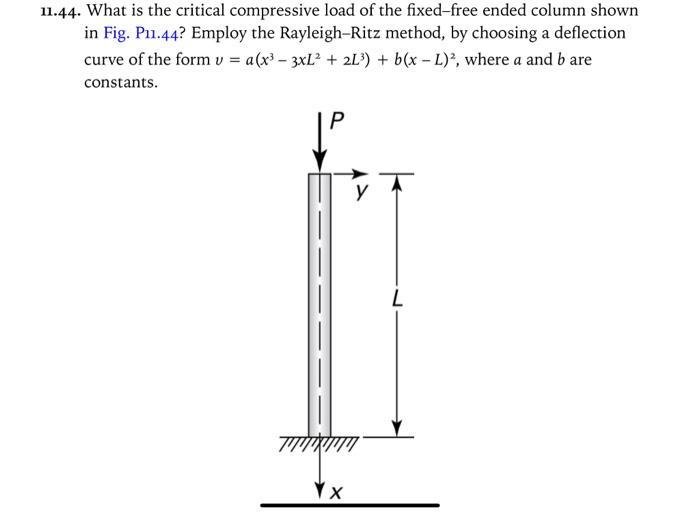 Solved 11.44. What is the critical compressive load of the | Chegg.com